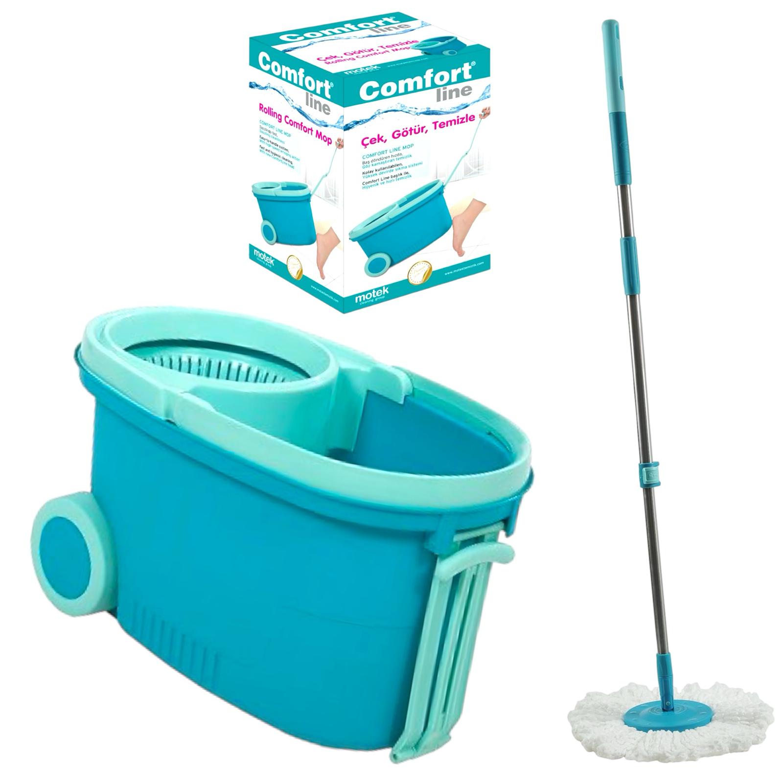 Set Mop Microfibra 100% cu Galeata Motek Premium cu Scurgere prin ...
