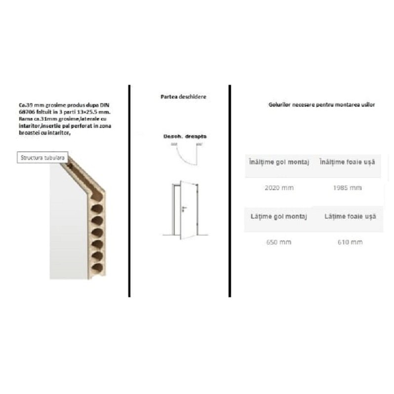 Usa interior Standard Touch Greyline, CPL cu structura tubulara, toc ...