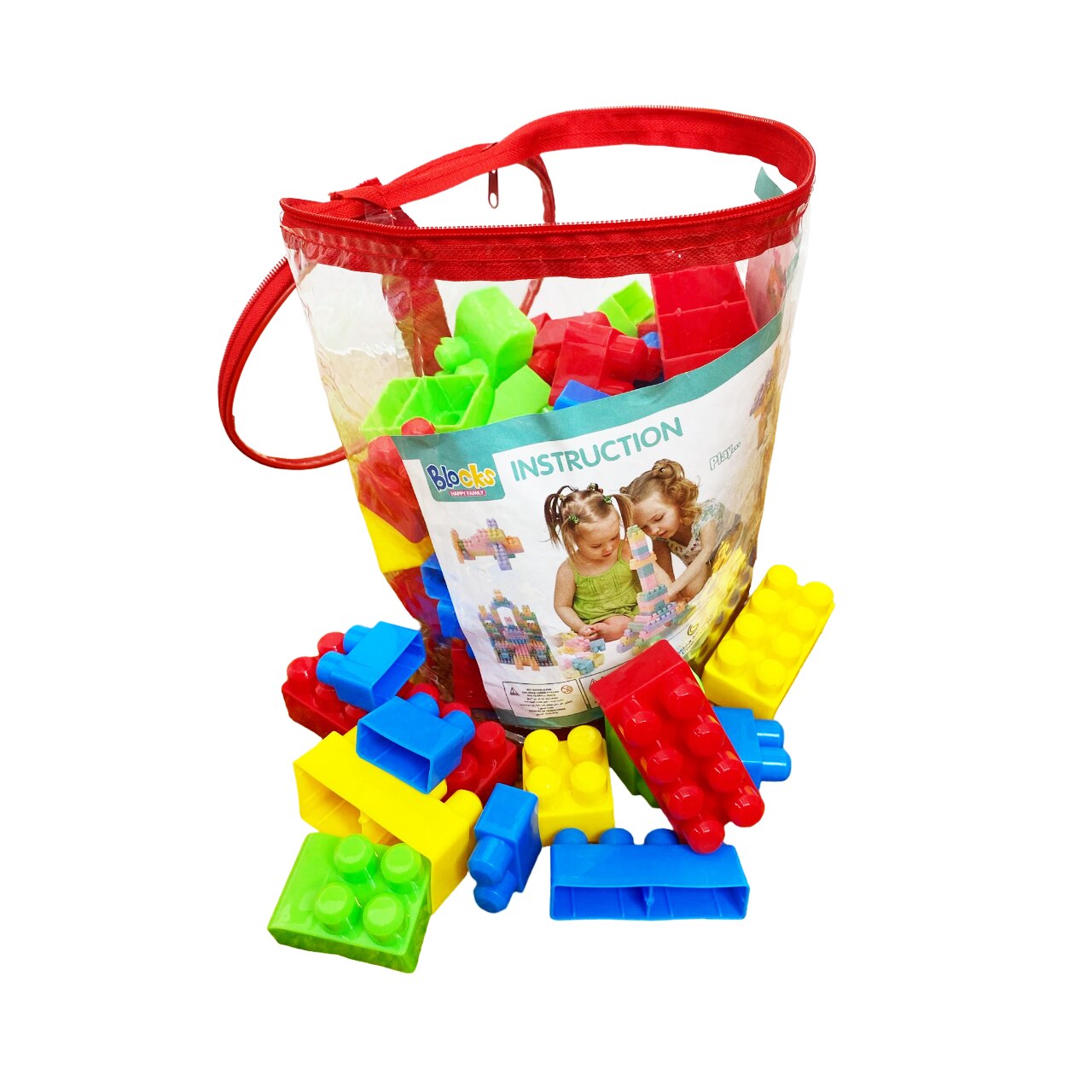 Set Cuburi de Construit in saculet cu fermoar, Multicolor, Diversitate ...