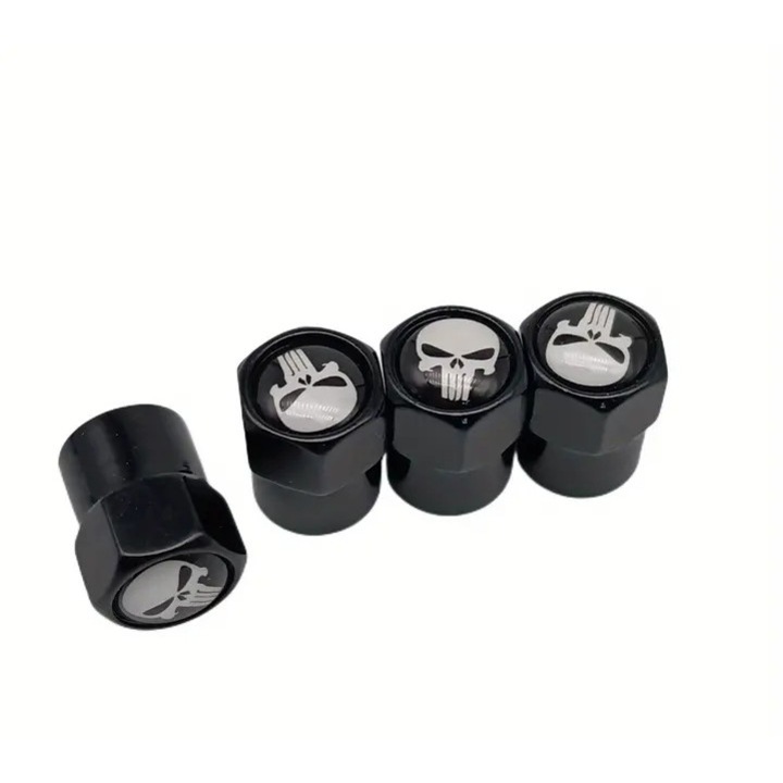 Set 4 capacele de ventil pentru roti, culoarea negra - eMAG.ro