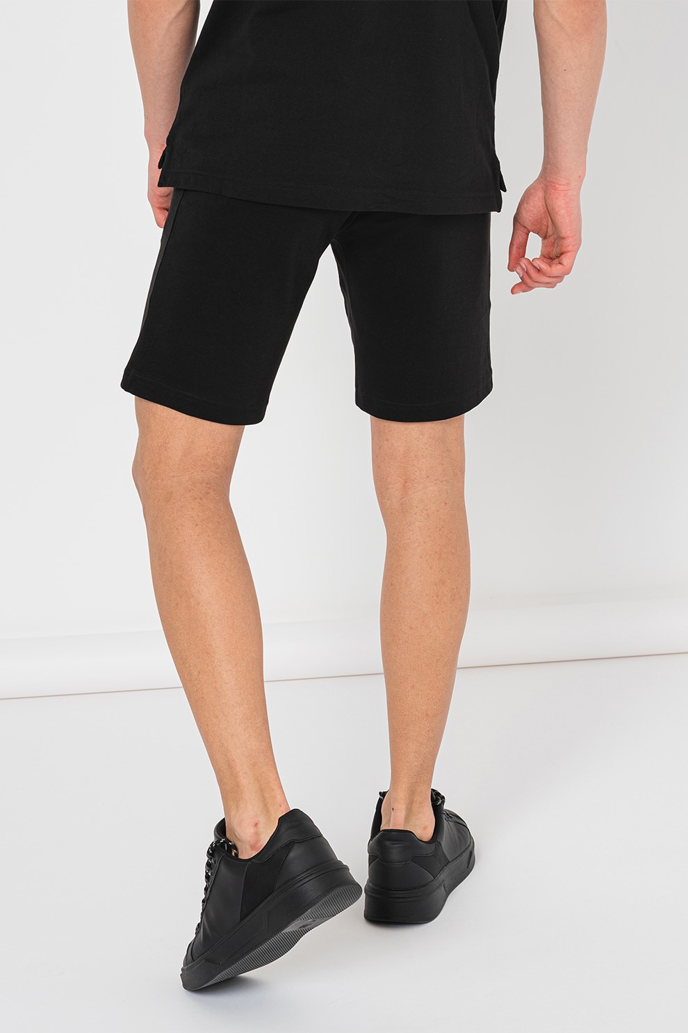 Champion, Pantaloni scurti de bumbac cu snur, Negru, 3XL - eMAG.ro