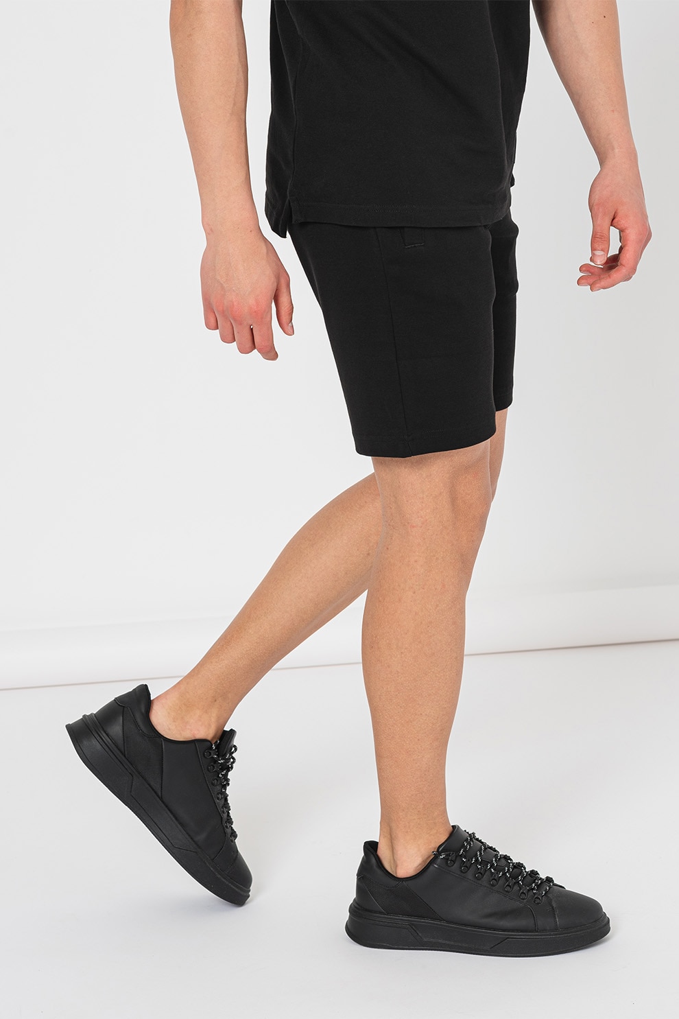 Champion, Pantaloni scurti de bumbac cu snur, Negru, 3XL - eMAG.ro