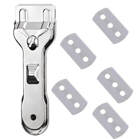 Set Racleta De Curatare Pentru Plita Inductie Si Ceramica, 5 Lame, INOX ...
