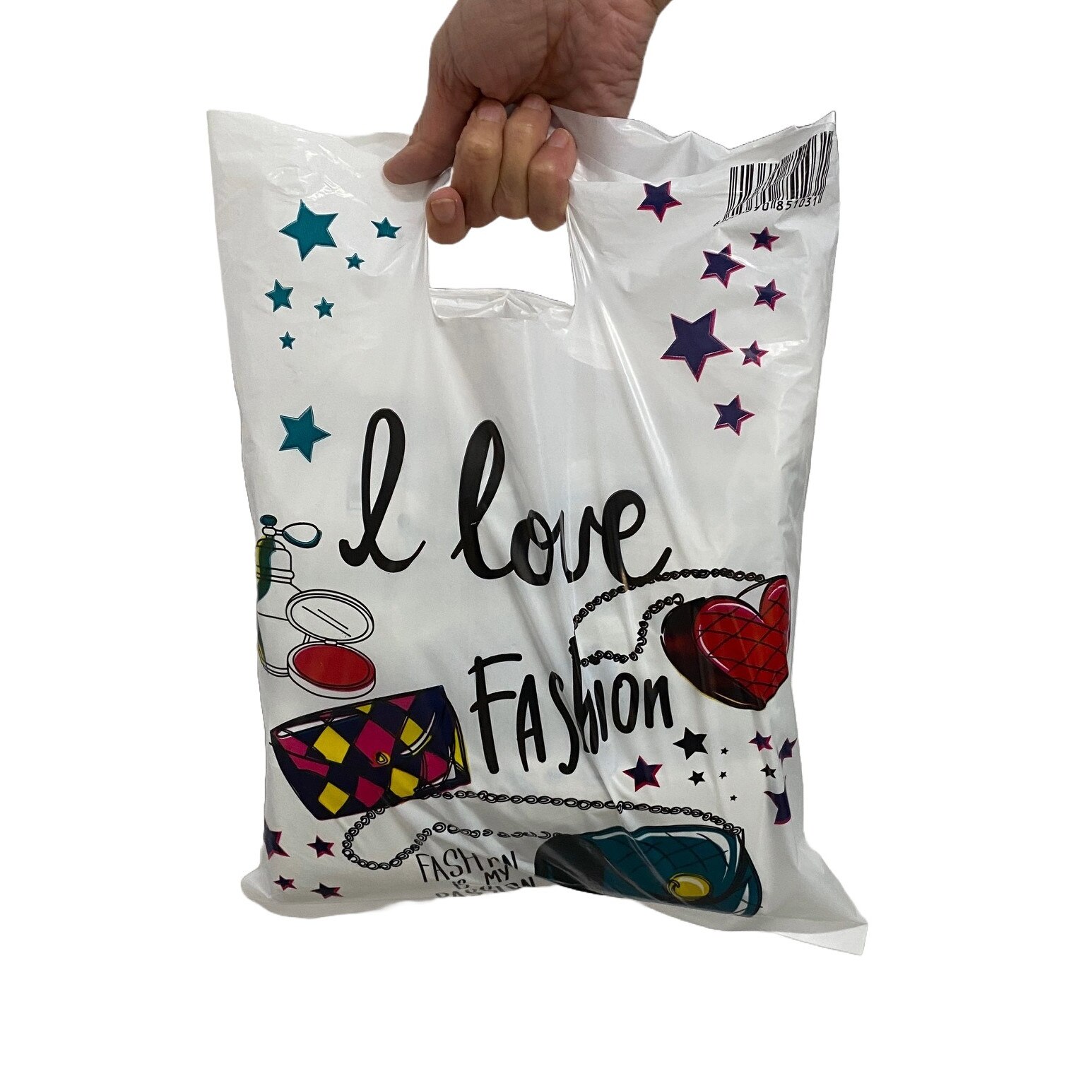 Set 50 bucati, Punga Plastic, tip Banana, fara maner intarit, 300x400 ...