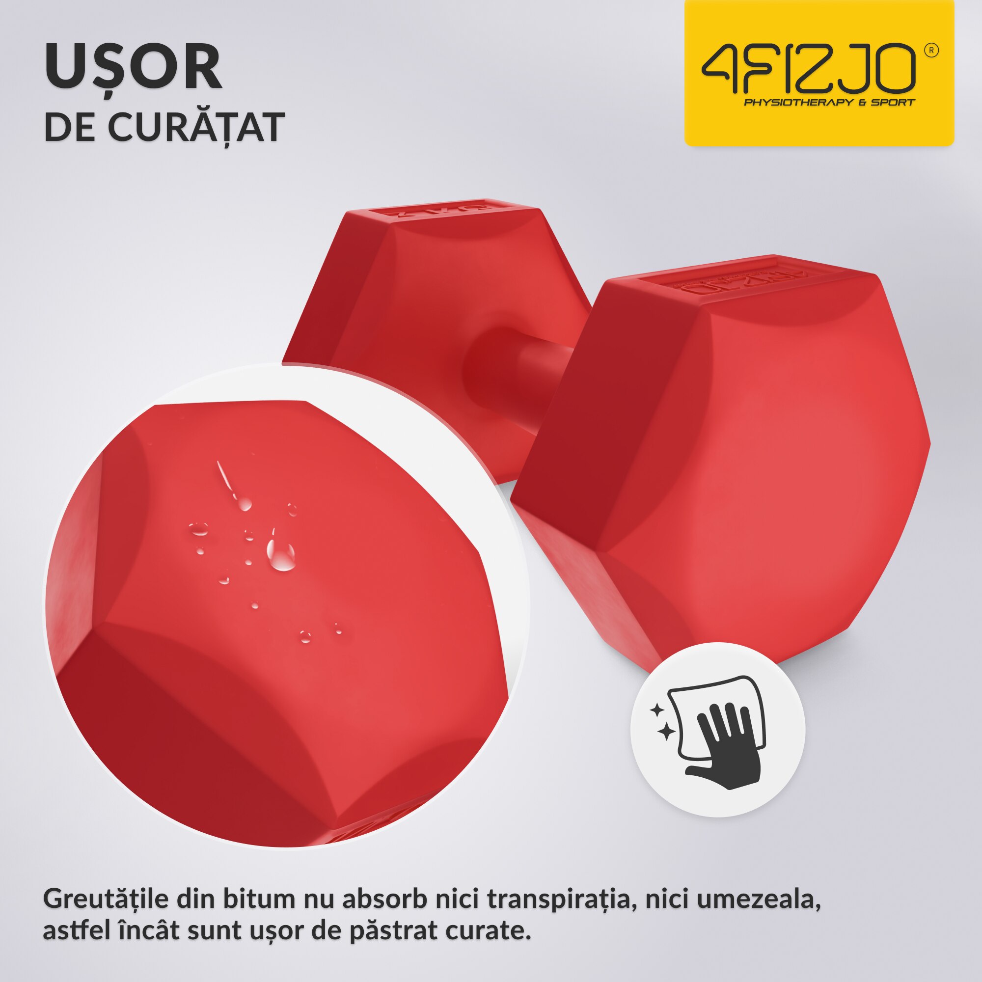 Set de 2 greutati pentru antrenament de forta si fitness, Pentru intarirea muschilor, 4FIZJO ...