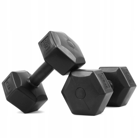 Set 2 gantere bituminoase din fonta pentru antrenament cu greutati si fitness, intarire ...