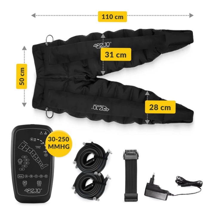 Aparat masaj picioare, PRO C8, 4FIZJO, drenaj limfatic, 5 programe ...