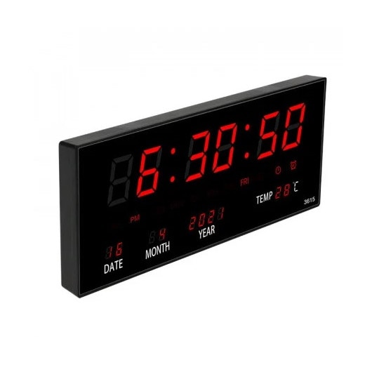 Ceas electronic pentru perete 36x15CM cu afisaj digital LED ora/minut ...