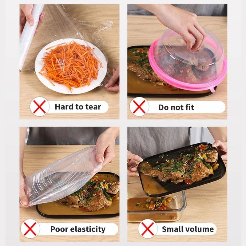 Set 100 Pungi alimentare,Plastic, 40cm, Transparent - eMAG.ro
