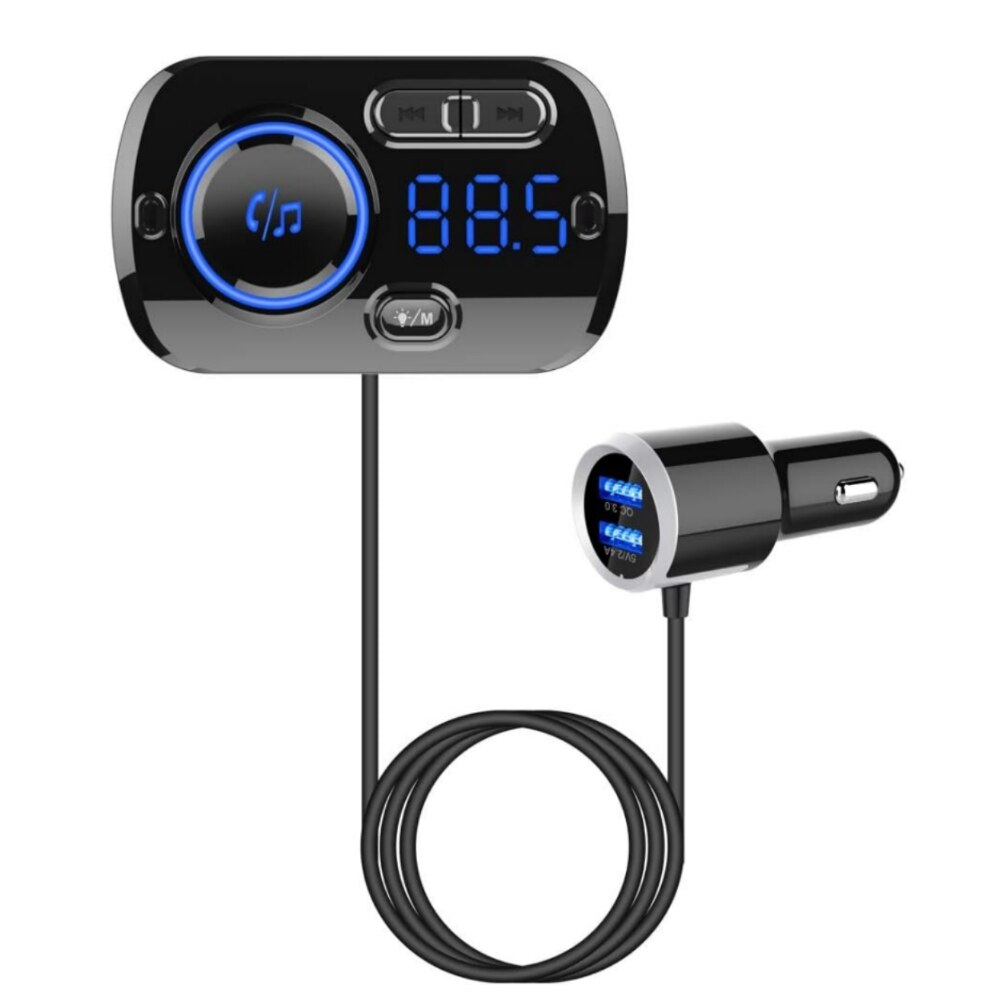 Modulator FM Auto, MOSMAOO®, Incarcare rapida, QC 3.0, Dual USB-C, 7 ...