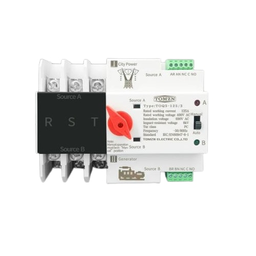 Comutator automat de transfer TOMZN, 125A, 400V, 3P, retea-generator ...