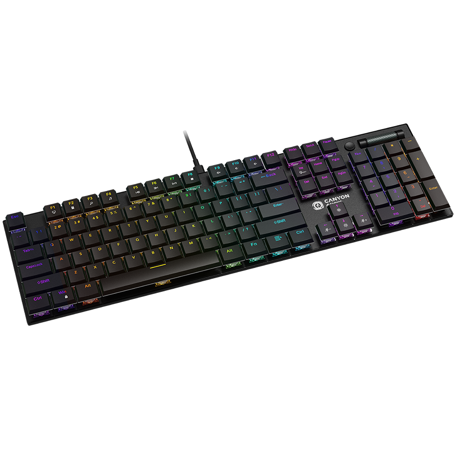 Геймърска клавиатура Canyon Cometstrike TKL GK-55, Черен, USB - eMAG.bg