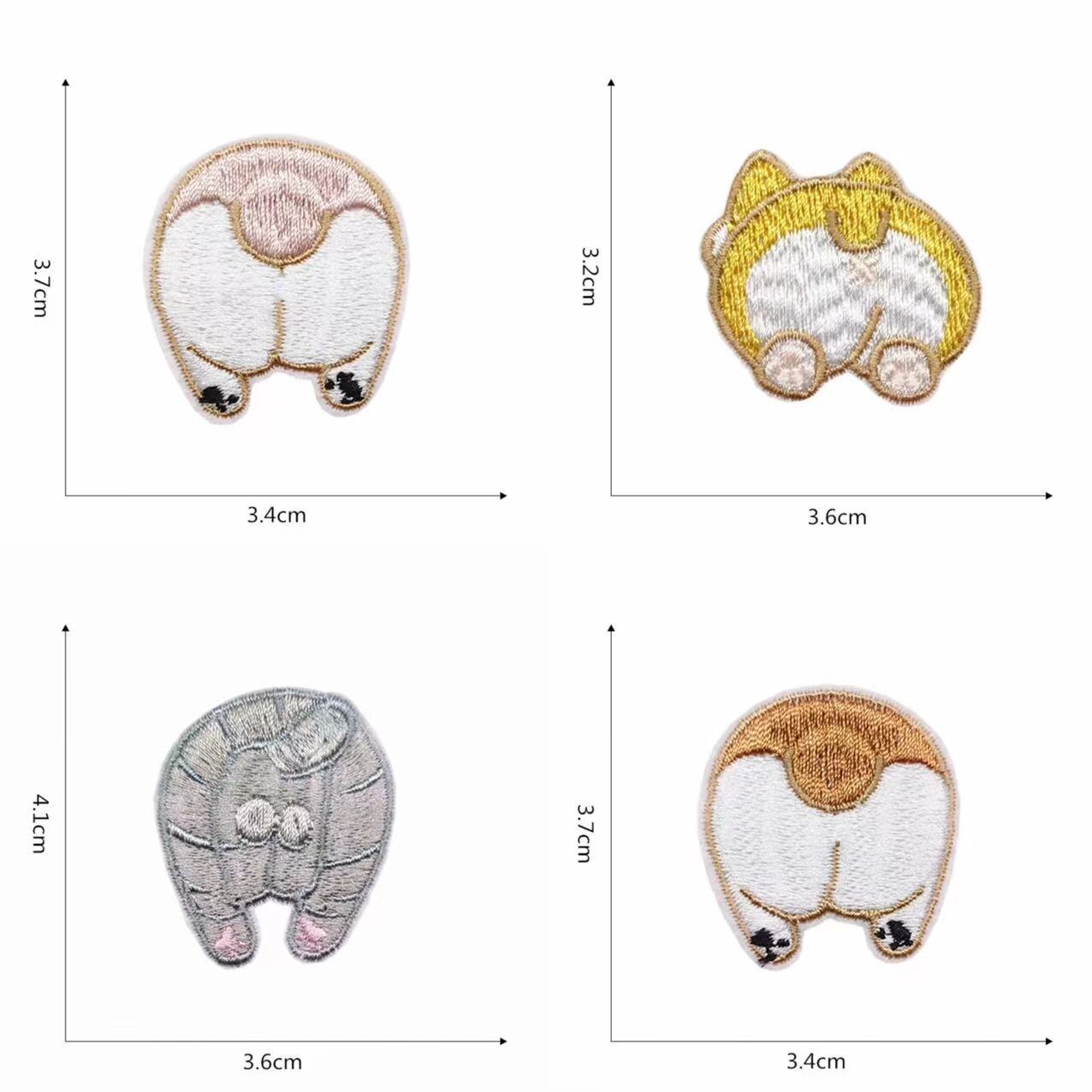 Set 4 petice decorative, Textil, Multicolor - eMAG.ro