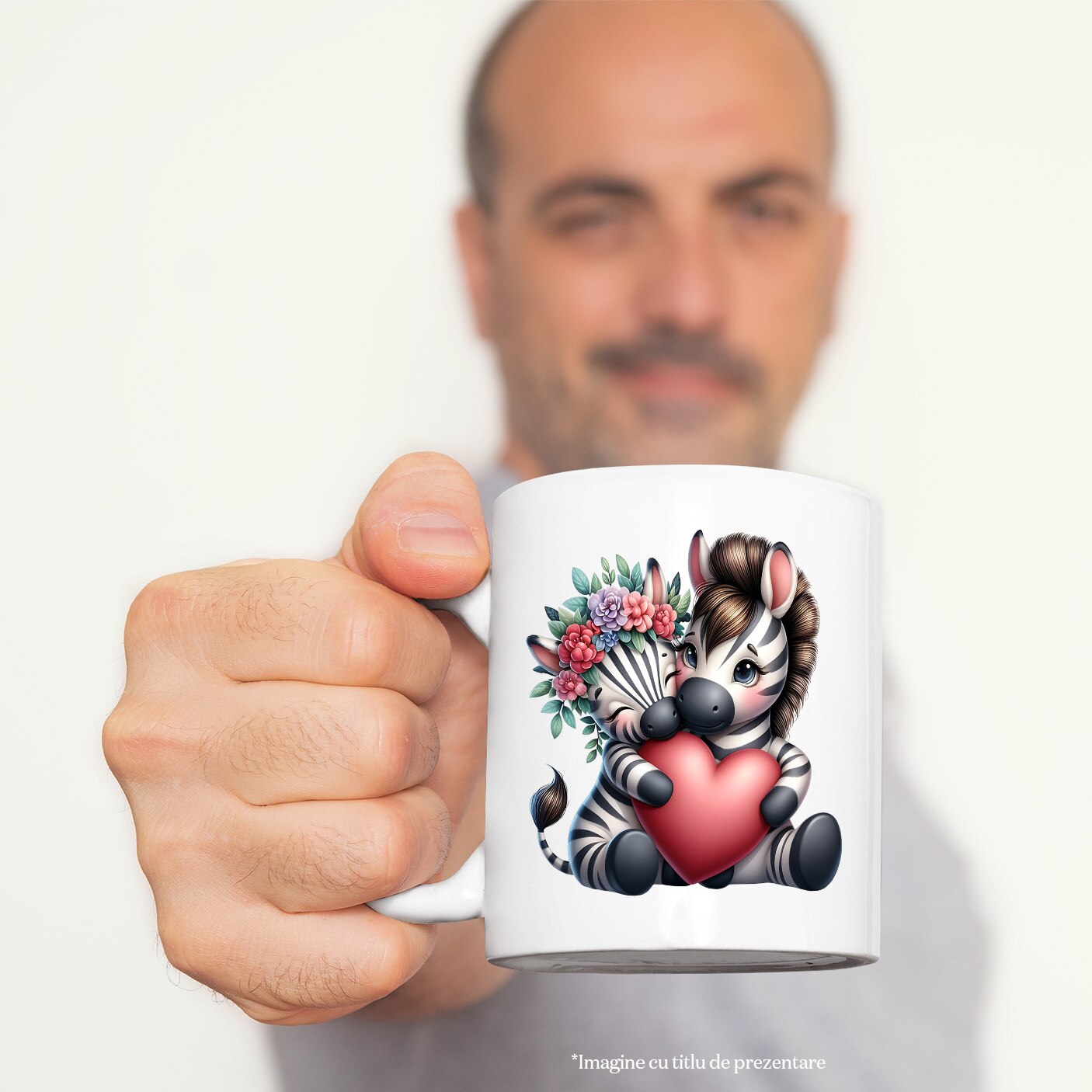 Cana cu 2 zebre care se imbratiseaza si tin o inima, ilustratie ...