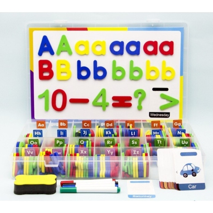 Set litere alfabet si cifre magnetice, joc educational - eMAG.ro