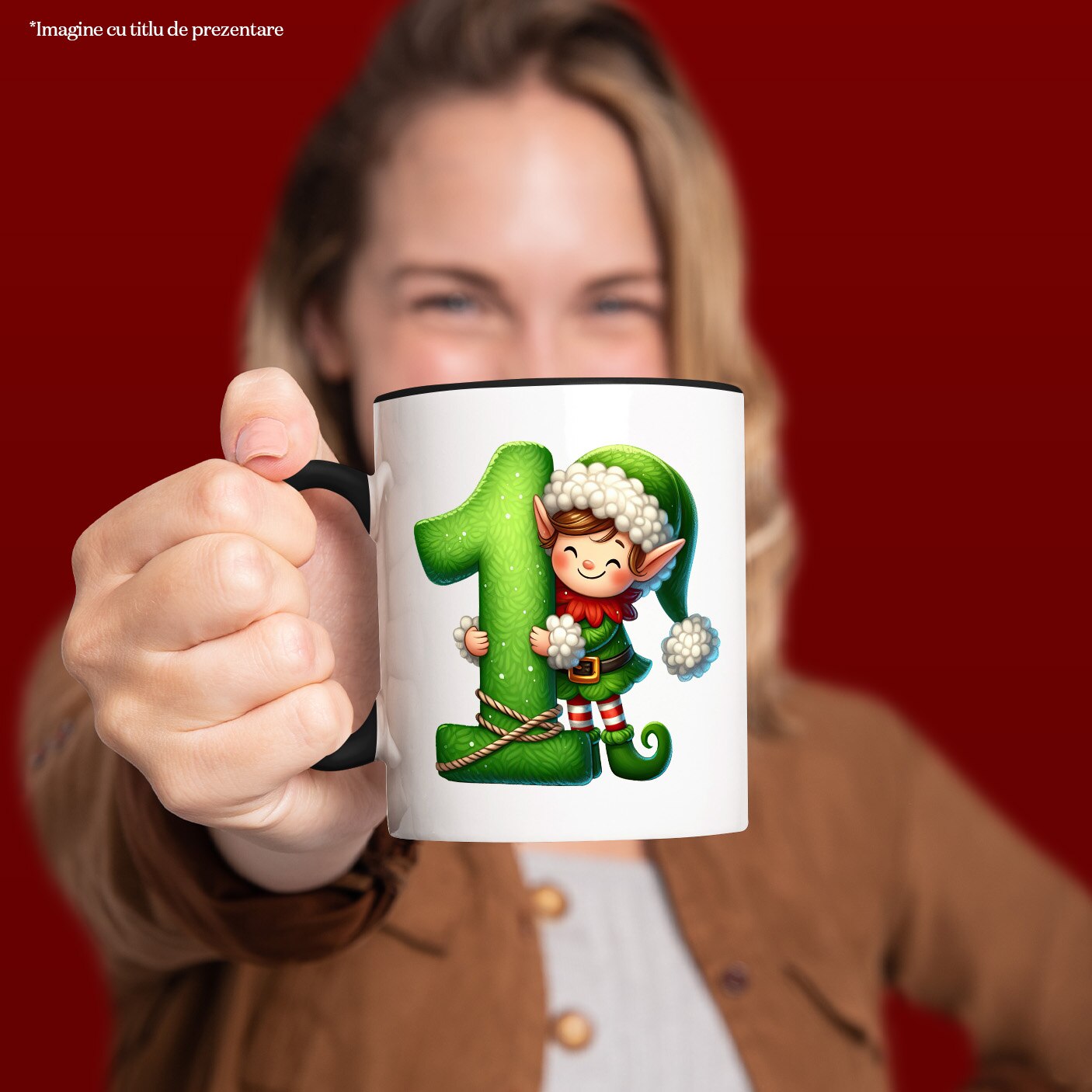 Cana cu un spiridus care sta langa cifra "1", veselie, pentru copii ...