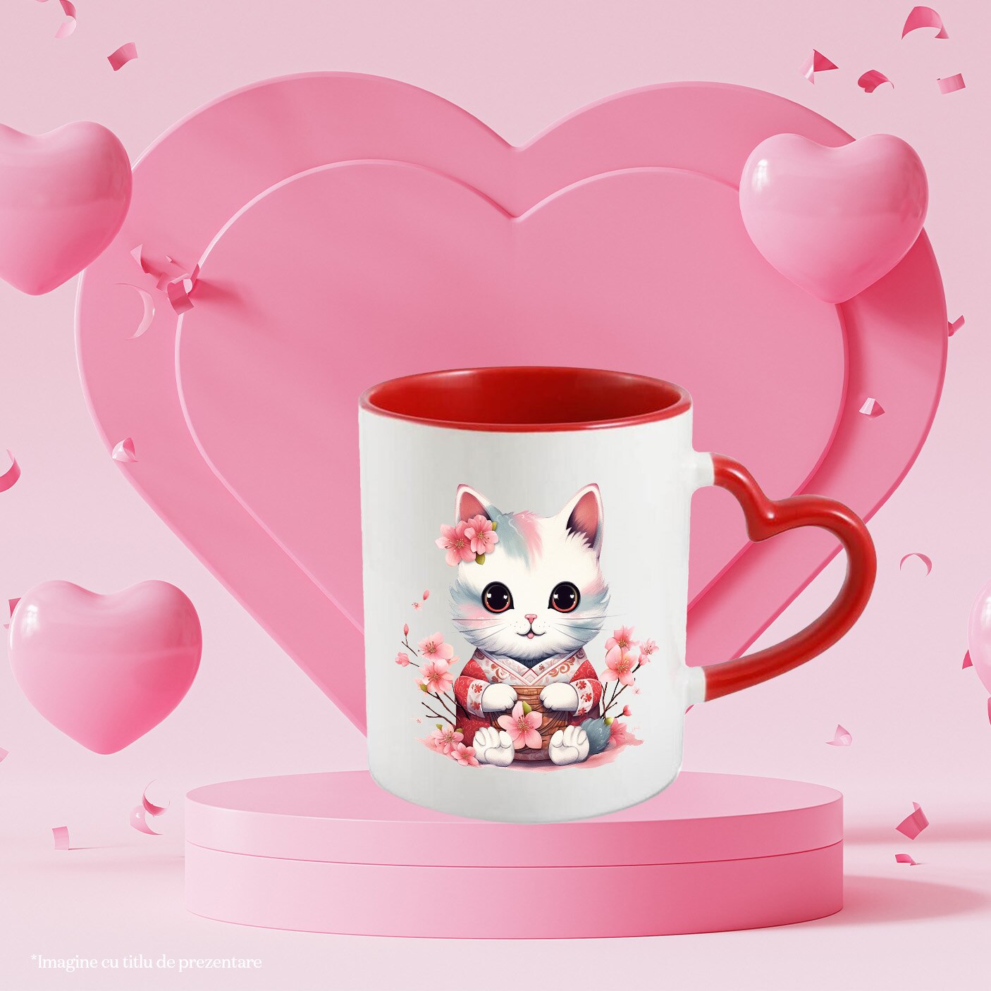 Cana cu o pisicuta in vestimentatie traditionala din Japonia ...