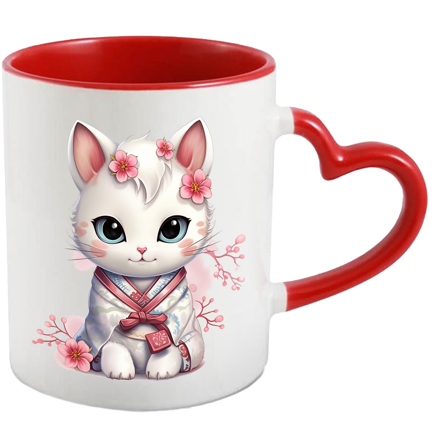 Cana cu o pisicuta in vestimentatie traditionala din Japonia ...