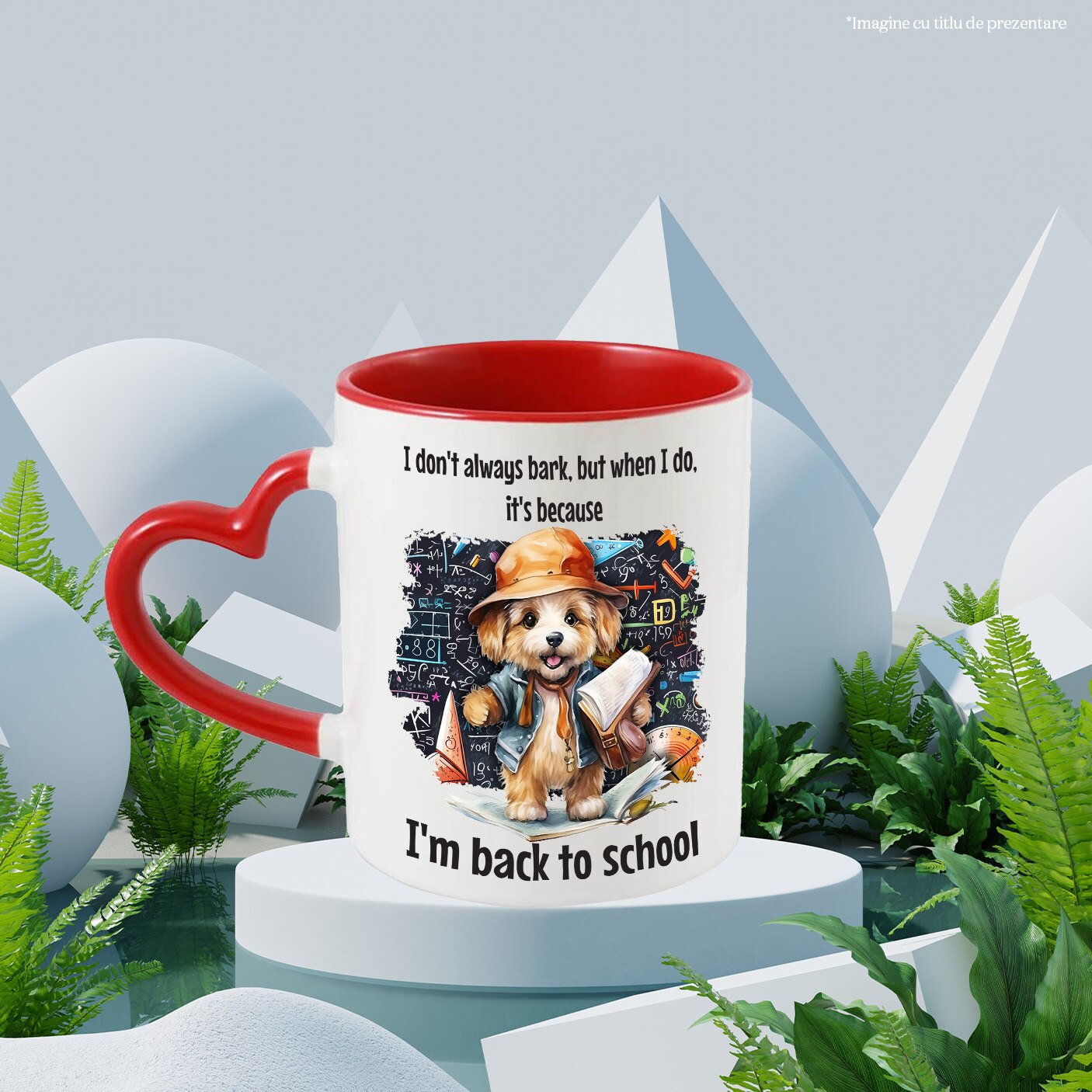 Cana cu un catel vesel care s-a intors la scoala, ilustratie, animal de ...