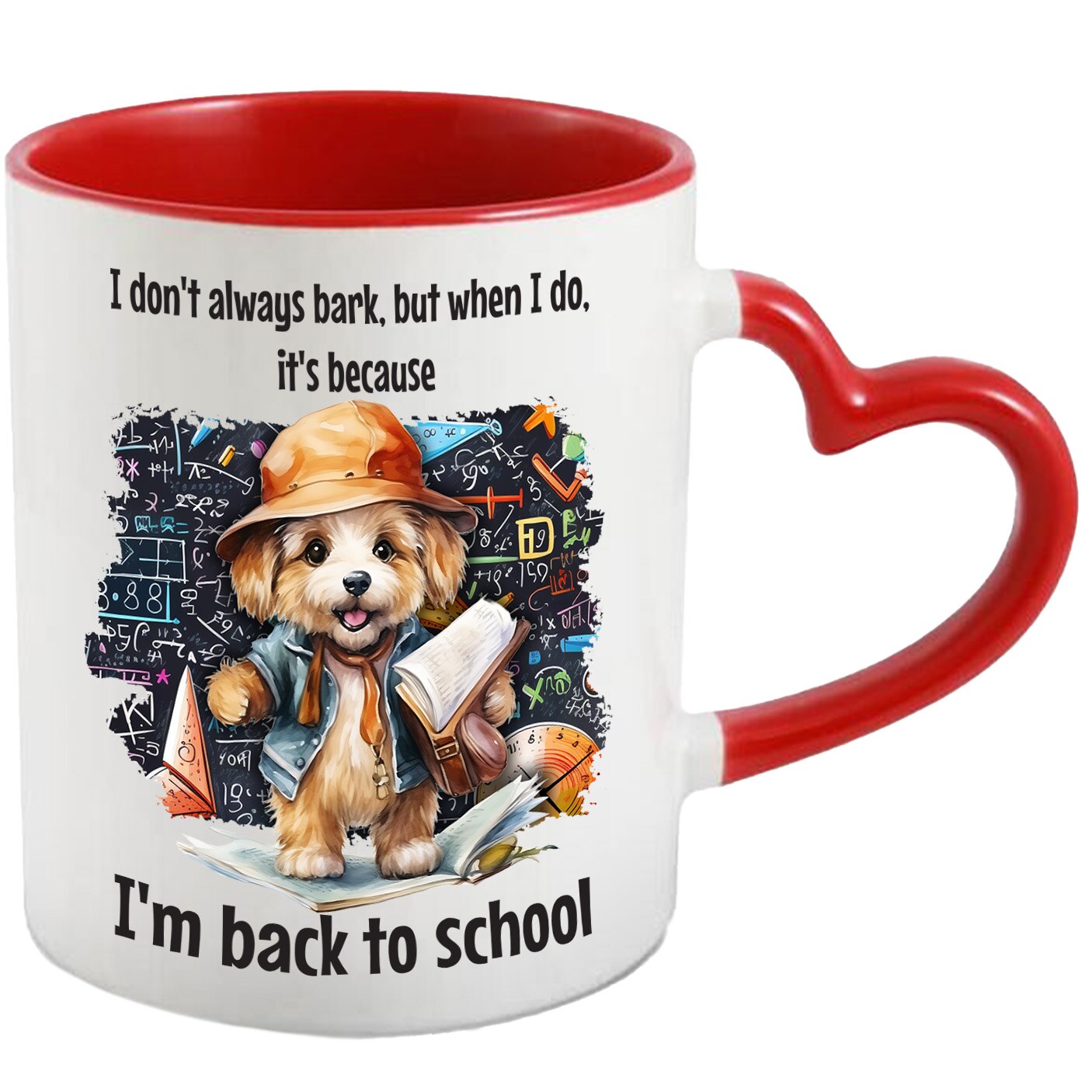 Cana cu un catel vesel care s-a intors la scoala, ilustratie, animal de ...