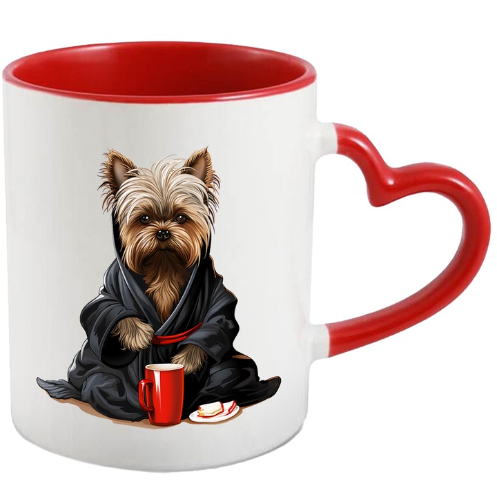 Cana cu un catel blanos care poarta un capod, ilustratie, frig, racit ...