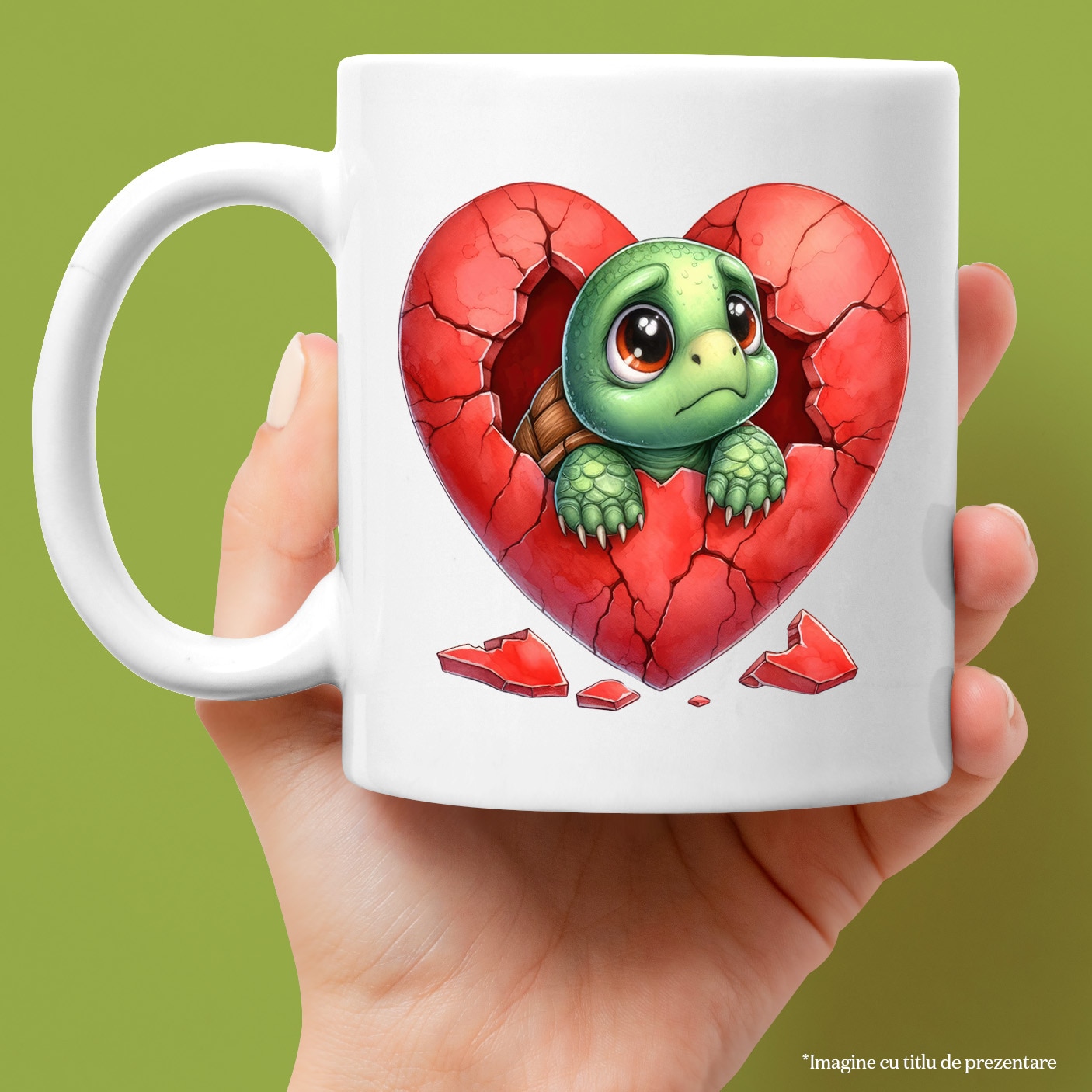 Cana cu o broasca testoasa trista, ilustratie, dezamagire, despartire ...