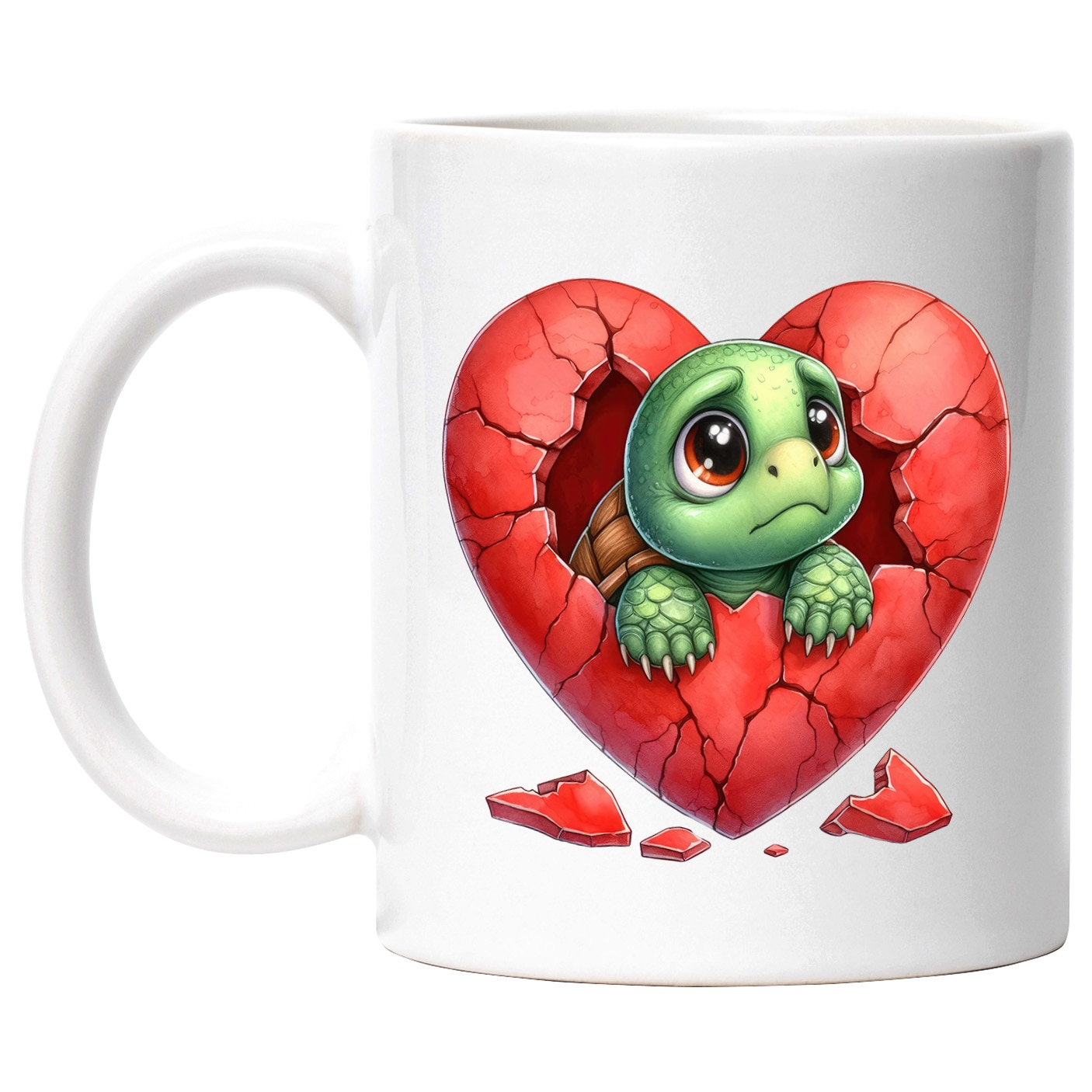 Cana cu o broasca testoasa trista, ilustratie, dezamagire, despartire ...