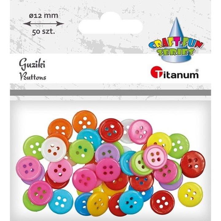 Set 50x nasturi rotunzi, Plastic, Multicolor, 12mm - eMAG.ro