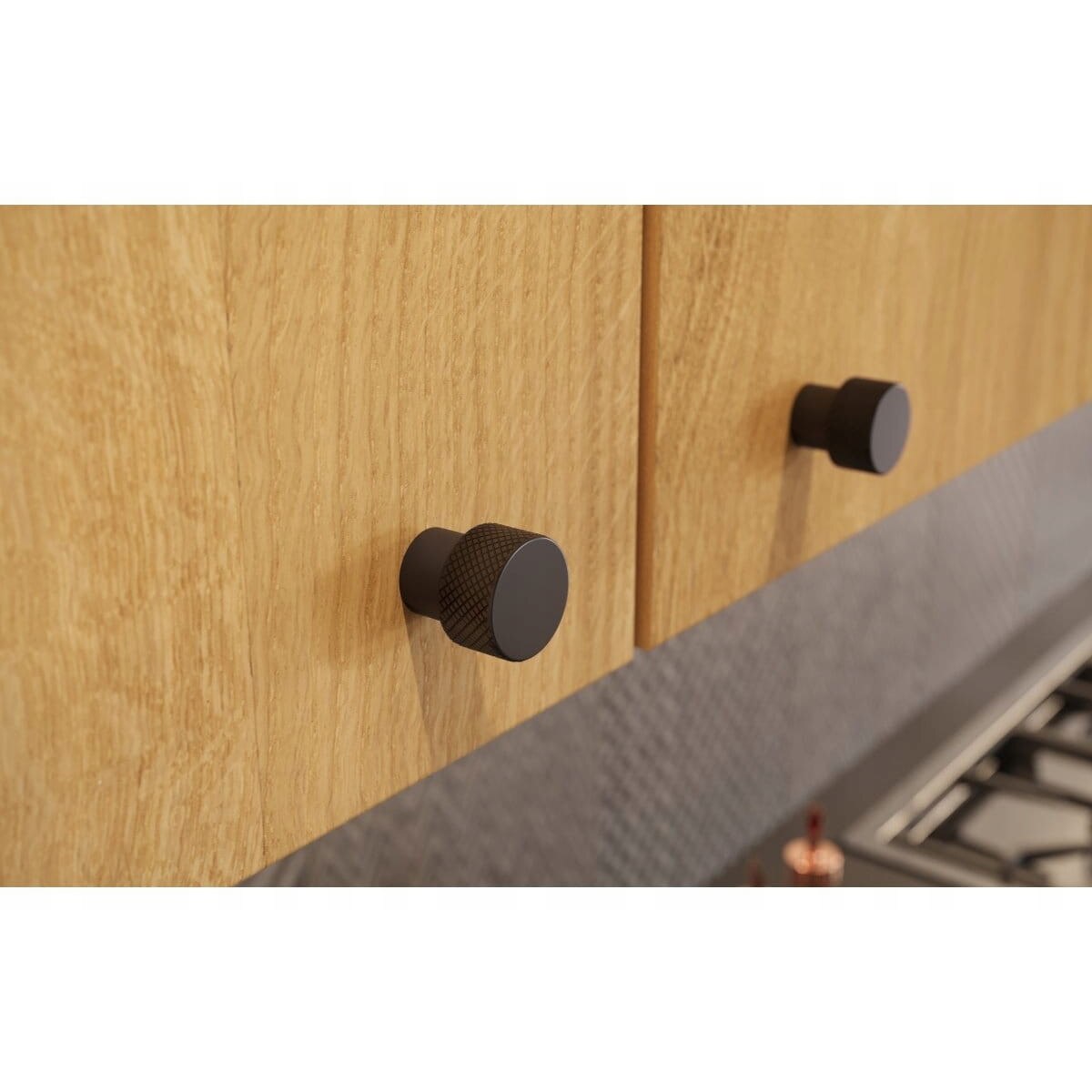 Buton de mobila STRUCTURE, negru mat, 4 bucati AMZ - eMAG.ro