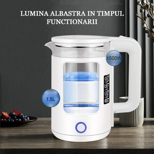 Fierbator Electric 1, 5L Salestore.ro® putere 1500W, baza rotativa 360 ...
