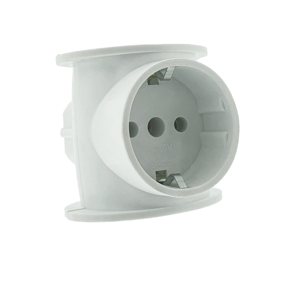 Stecher triplu Flores, tip butoias, 16A, 220V, 9x6x5.5cm, Alb - eMAG.ro