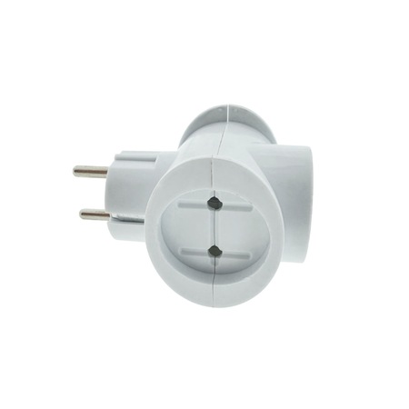 Stecher triplu Flores, tip butoias, 16A, 220V, 9x6x5.5cm, Alb - eMAG.ro