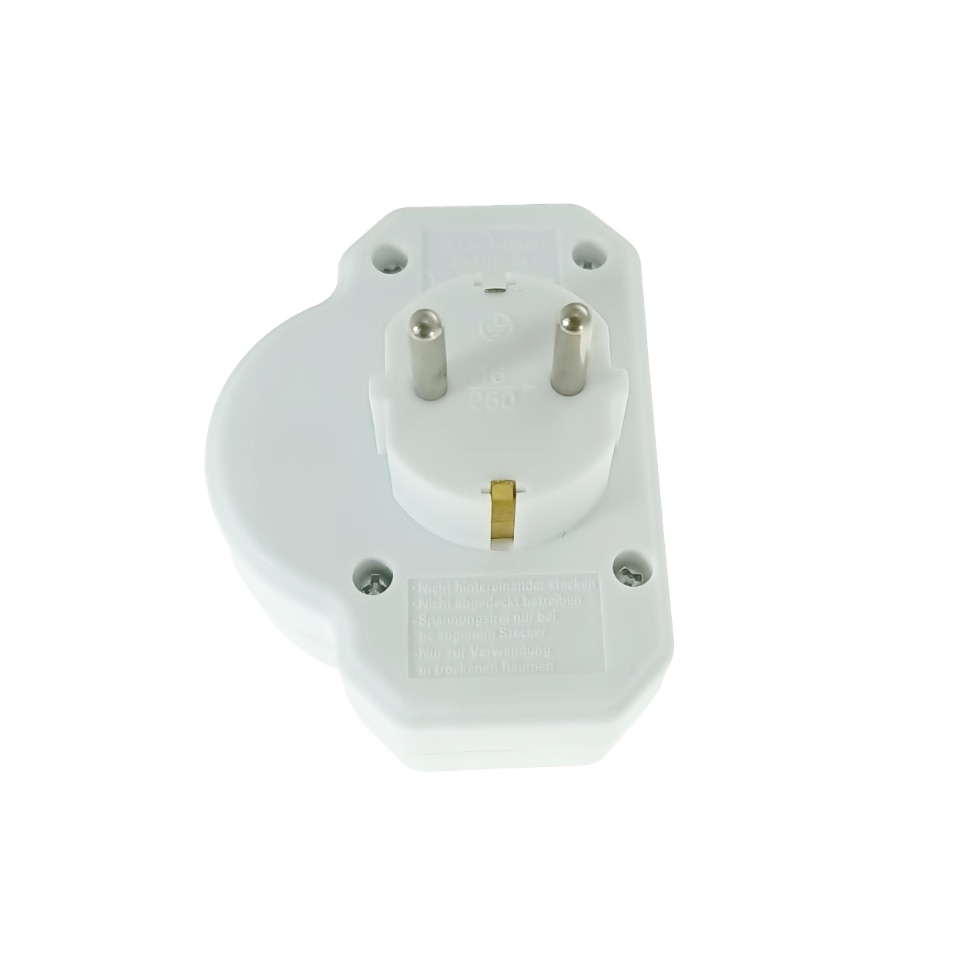 Triplu stecher priza retea cu 1 x Schuko si 2 x Euro, cu intrerupator ...