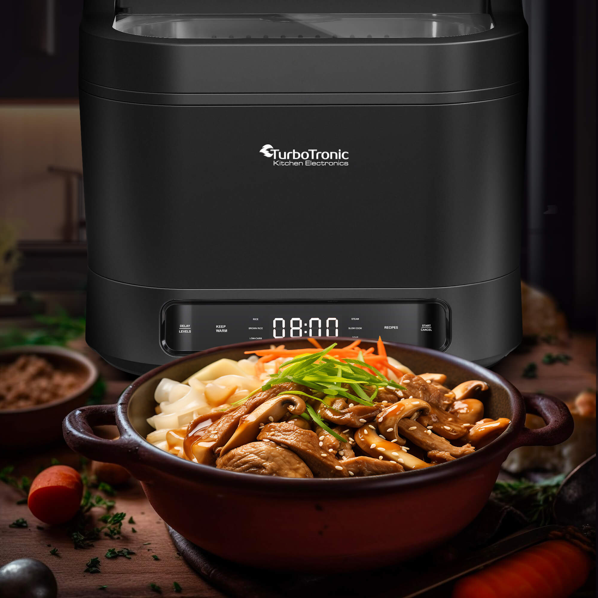 Multicooker Profesional TurboTronic TT-DMC20, 1200W, 4 L, 6 Programe ...
