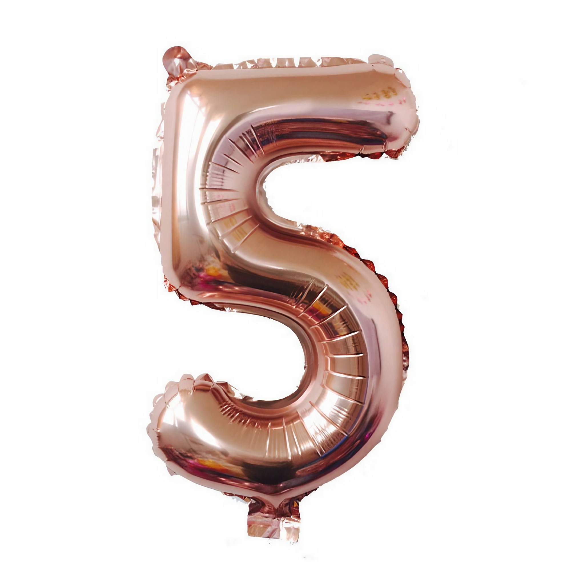 Balon din Folie Flippy, Cifra 5, 81 cm, Pentru Aer sau Heliu, Roz Auriu ...