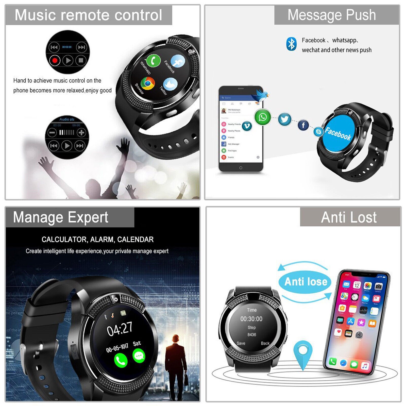Smartwatch multifunctional, Zola®, curea silicon, slot card, cartela ...
