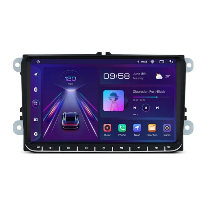 Navigatie Android 13, Ecran QLED 9 Inch, 8GB RAM 128GB Memorie Interna ...