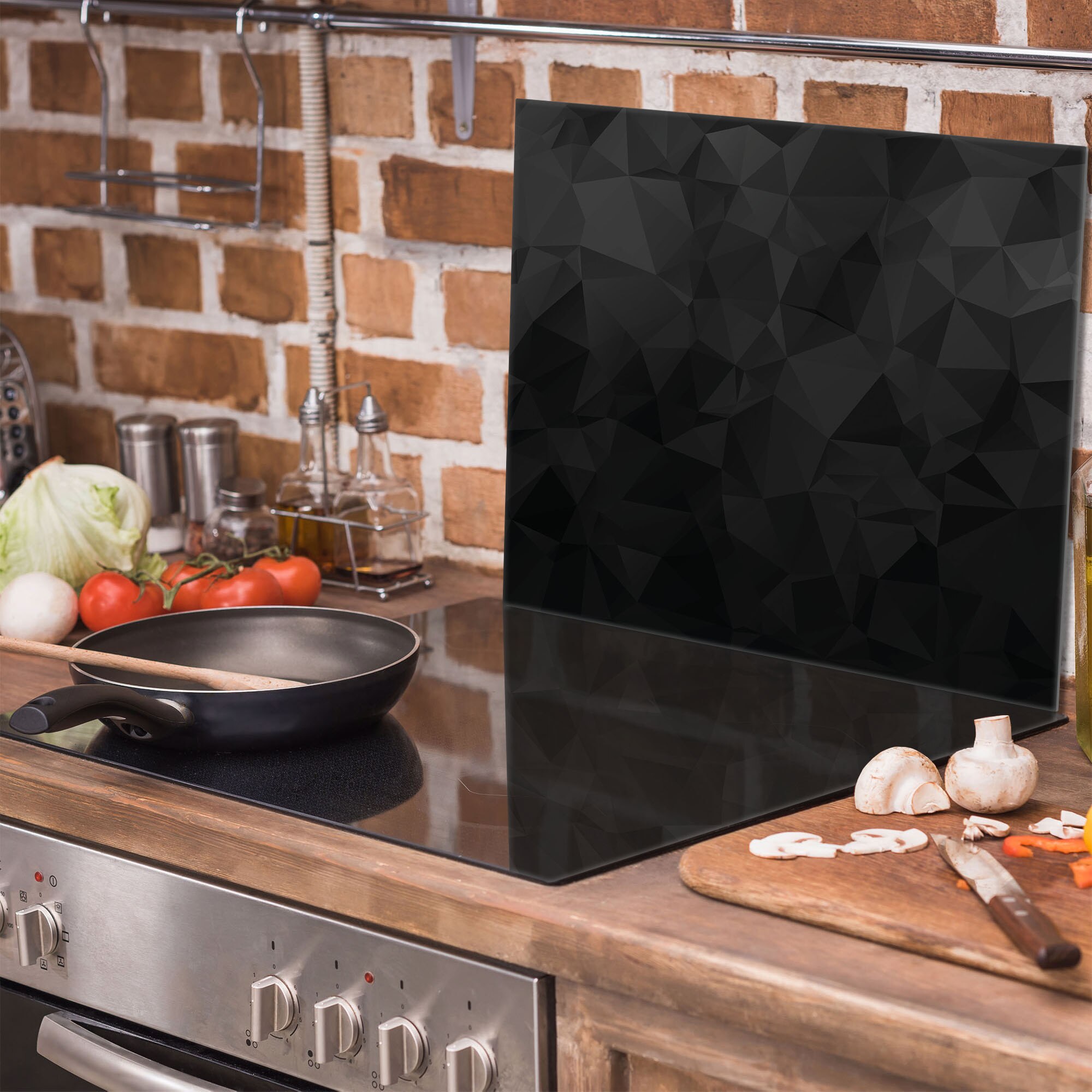 Placa de protectie pentru plita, DarHaus, Sticla, Negru, 60x52cm - eMAG.ro