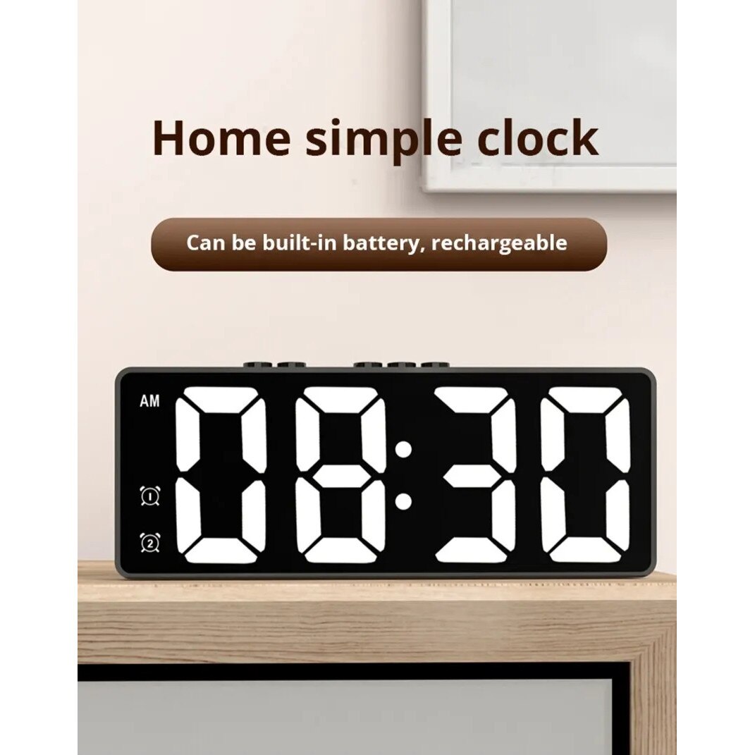 Ceas electronic de masa, Afisaj digital, LED, Cu functie de termometru ...