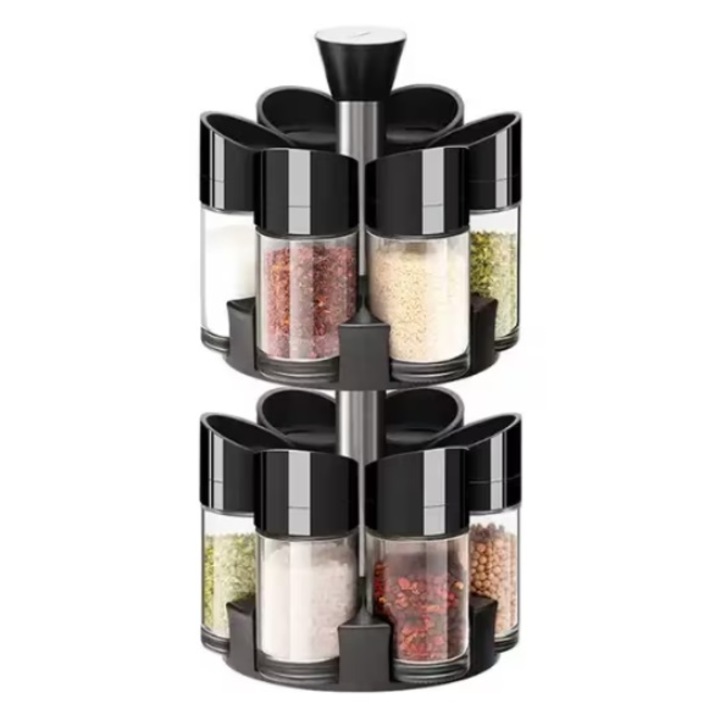 Set recipiente pentru ierburi si condimente amplasate pe suport rotativ ...