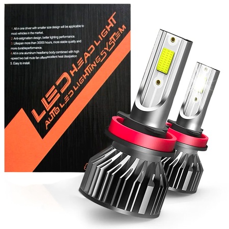 Becuri LED H8/H9/H11, 100W, 12000 Lumen, 2 Bucati, Canbus Plug&Play ...