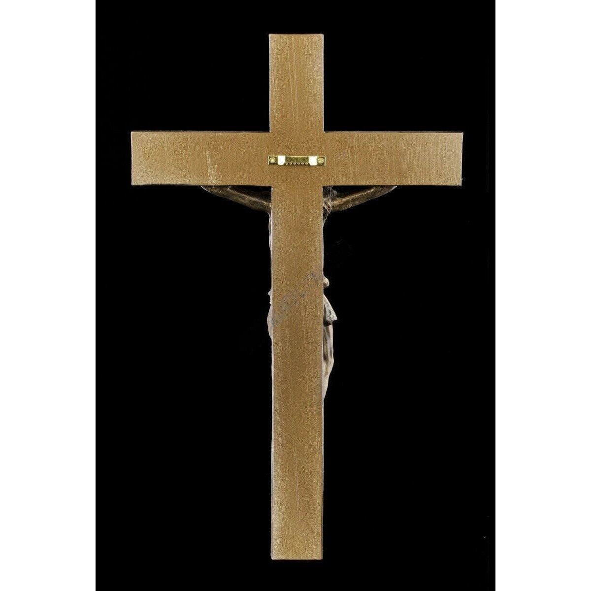 Figurina, Crucea Lui Iisus Hristos, Rasina acoperita cu bronz, 25x5 ...