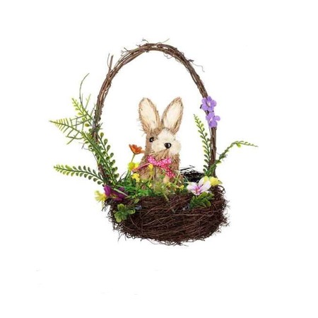 Cos Decorativ de Paste, Iepuri, Flori - eMAG.ro
