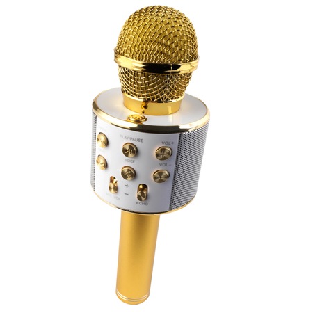 Microfon karaoke cu boxa, Zola®, Bluetooth, auriu, banda de frecventa ...