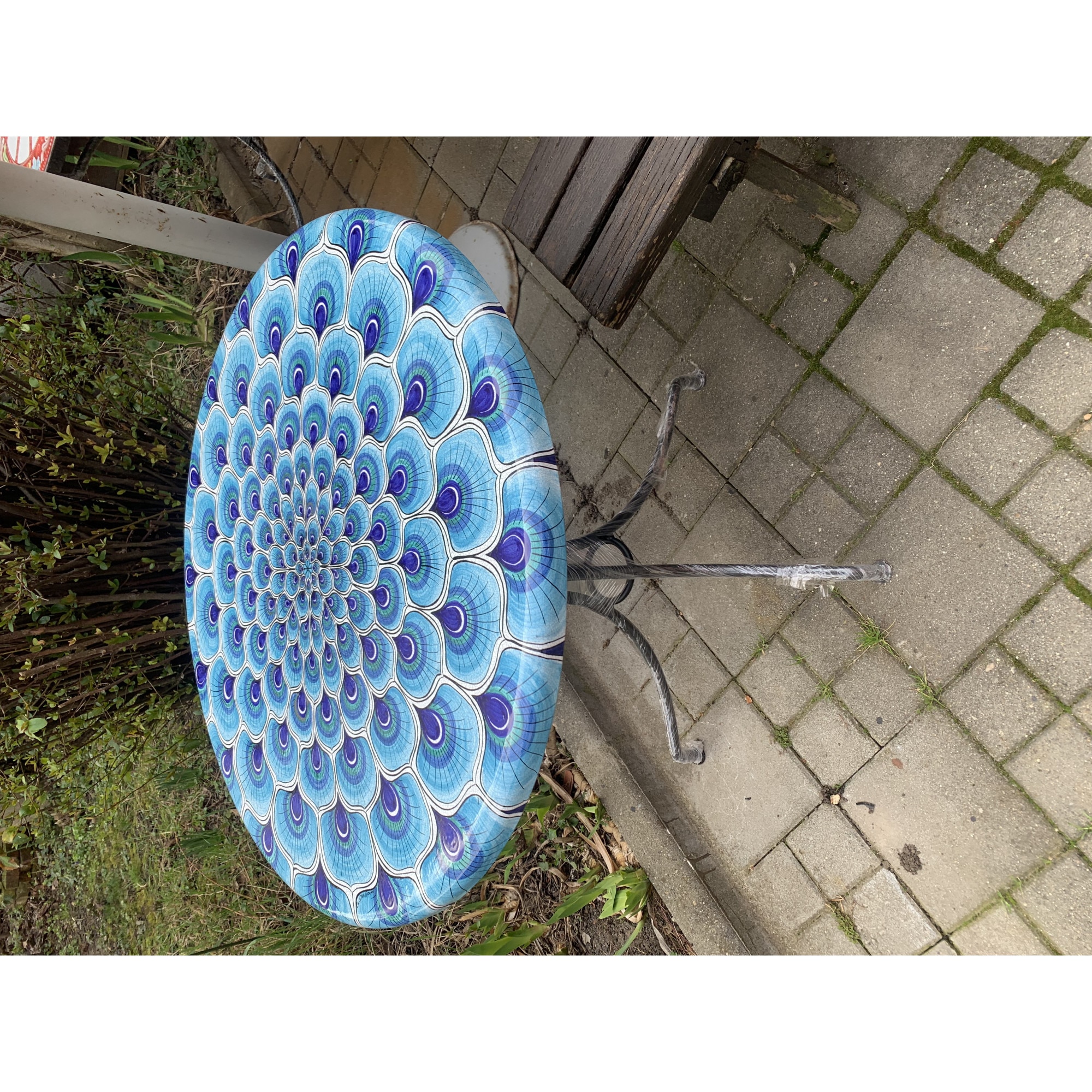 Masa ceramizata din piatra vulcanica, model Coada de Paun, Etna/Sicilia ...