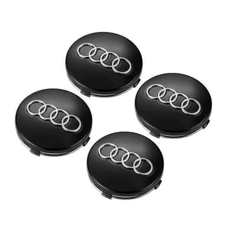 Set 4 capacele roti 60mm negre, Audi A3, A4, A5, A6, A7, A8, Q3, Q5 ...