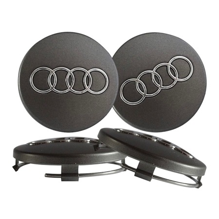 Set 4 capacele roti 60mm gri, Audi A3, A4, A5, A6, A7, A8, Q3, Q5 ...