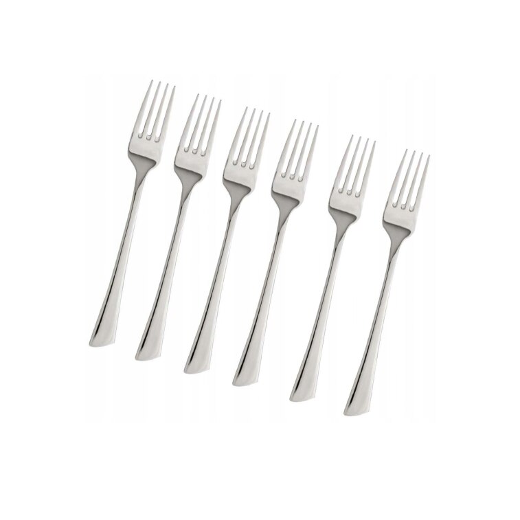 Furculite pentru masa din inox, set 6 elemente, finisaj lucios ...