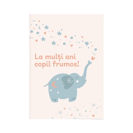 Felicitare cu mesaj urare La multi ani copil frumos format A6, 10.5x14 ...