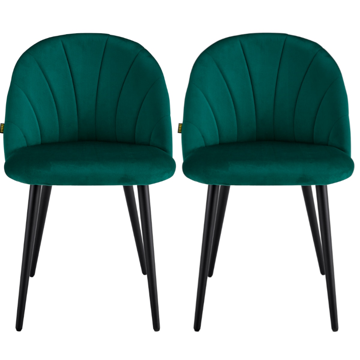 Set 2 scaune tapitate, Royal, Viking, 78 x 48 x 44 cm, catifea, verde ...